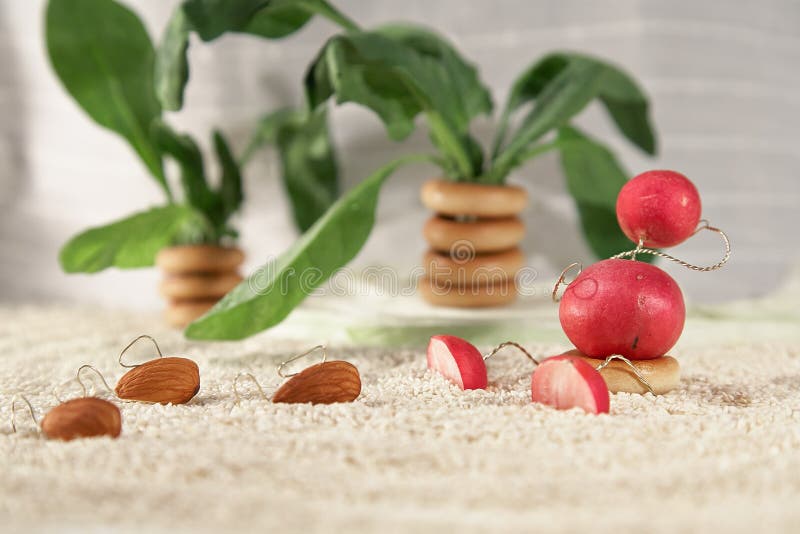 Radish man on vacation stock photo. Image of bright, background - 69935908