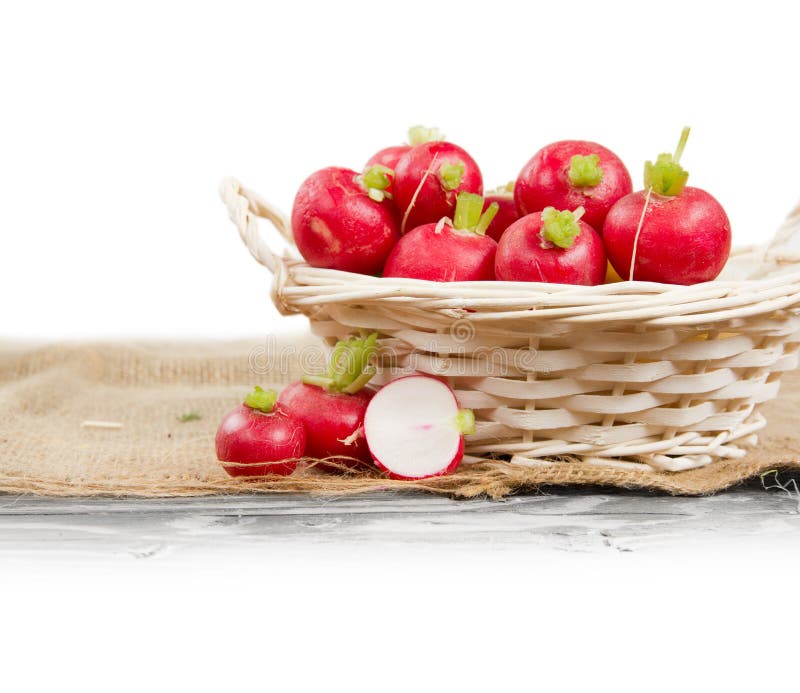 Radish in nasket stock image. Image of fresh, nature - 68286391