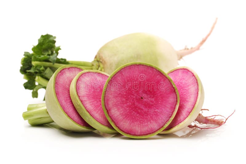Watermelon Radish, Chinese Red Meat Radish Stock Photo - Image of ...