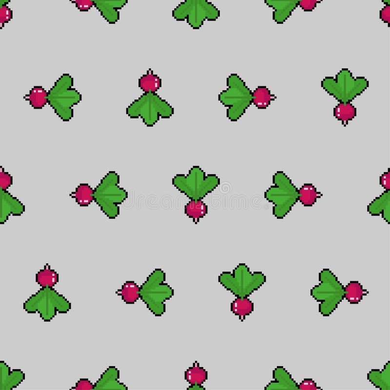Radish Pixel Art. Vegetable Garden Plant 8 Bit Stock Vector ...
