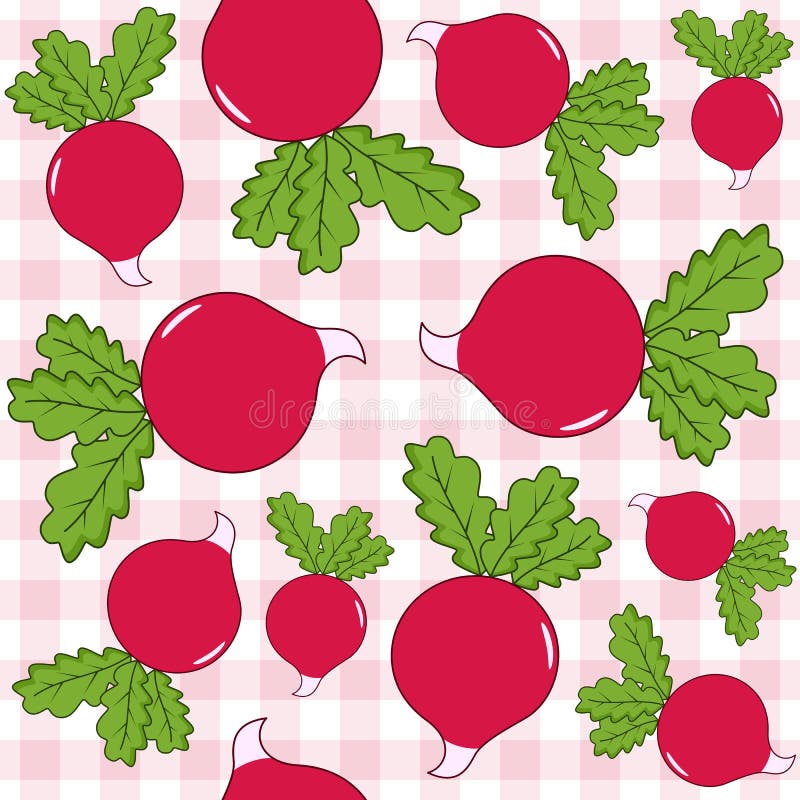 Radish Seamless Pattern on Tablecloth Stock Vector - Illustration of ...