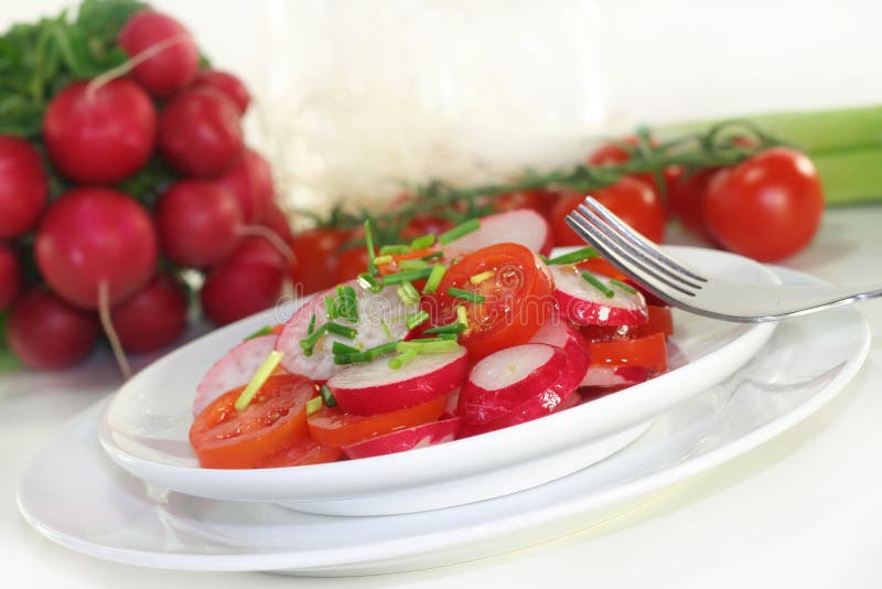 Radish and tomato salad stock photo. Image of radish - 17426956