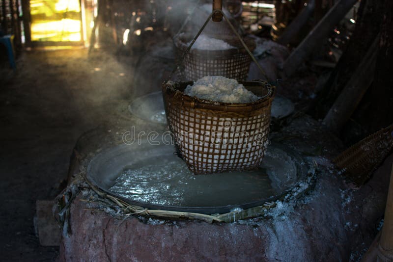 Raditional Salt Making by Boiling Underground Salt Water from Na Stock ...