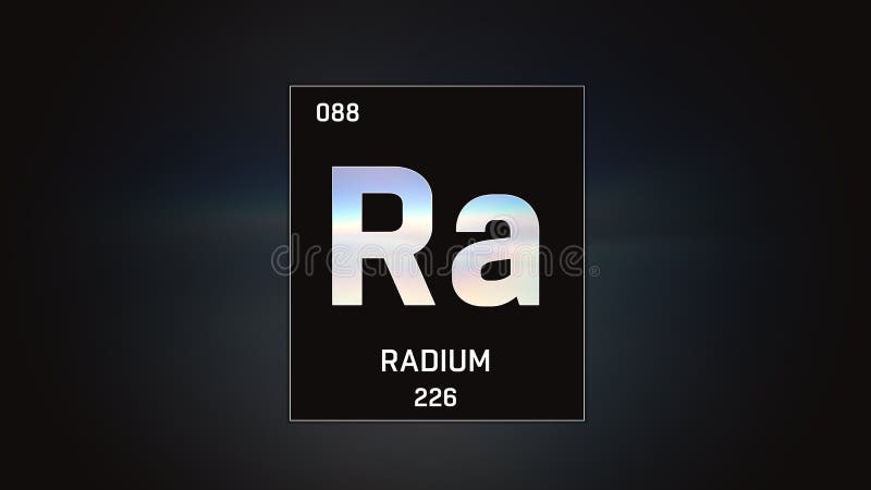 Radium As Element 88 of the Periodic Table 3D Illustration on Orange ...
