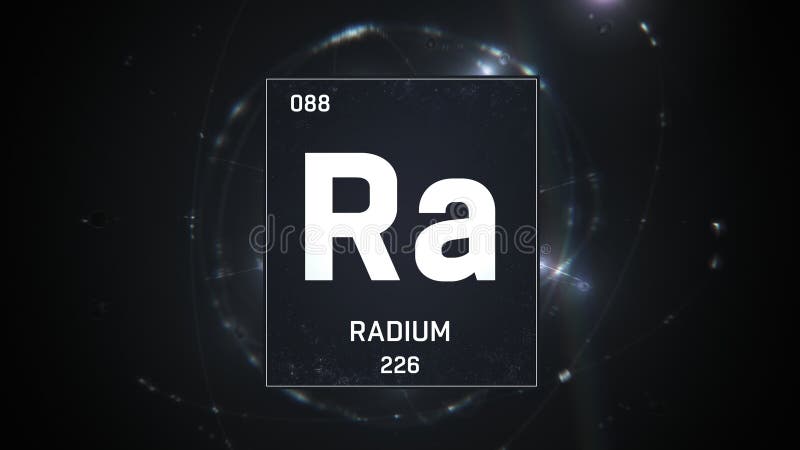 Radium As Element 88 of the Periodic Table 3D Illustration on Blue ...