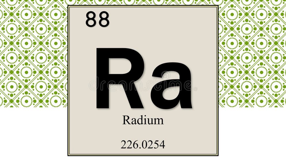 Radium Chemical Element Symbol on Green Pattern Background Stock ...