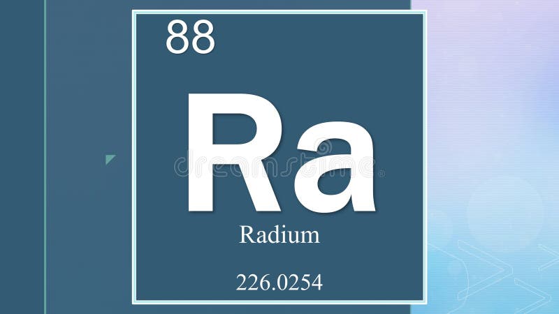 Radium Chemical Element Symbol on Blue Solid and Gradient Background ...