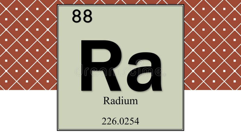 Radium Chemical Element Symbol on Brown Pattern Background Stock ...