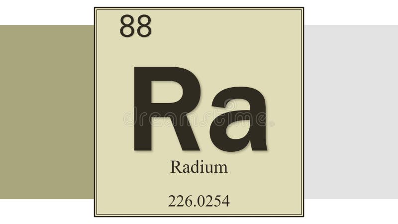 Radium Chemical Element Symbol on Cream Gray Colored Solid Background ...