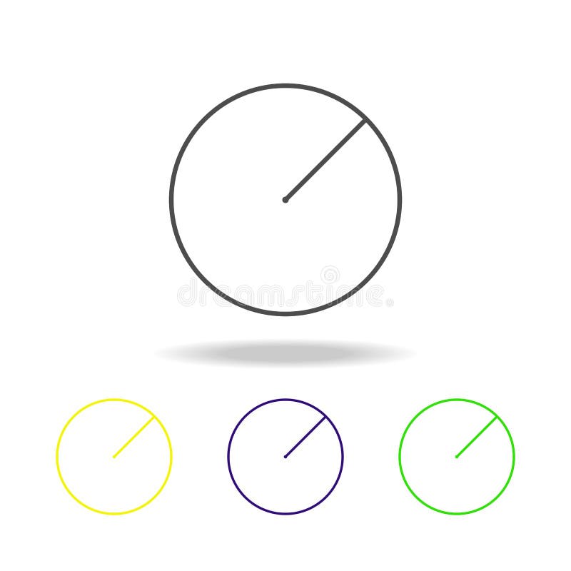 Radius of a Circle Icon. Elements of Geometric Figure in Badge Style ...
