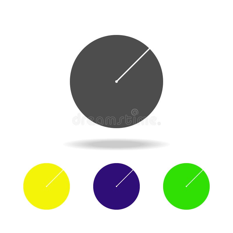 Radius of a Circle Colored Icons. Elements of Geometric Figure Colored ...
