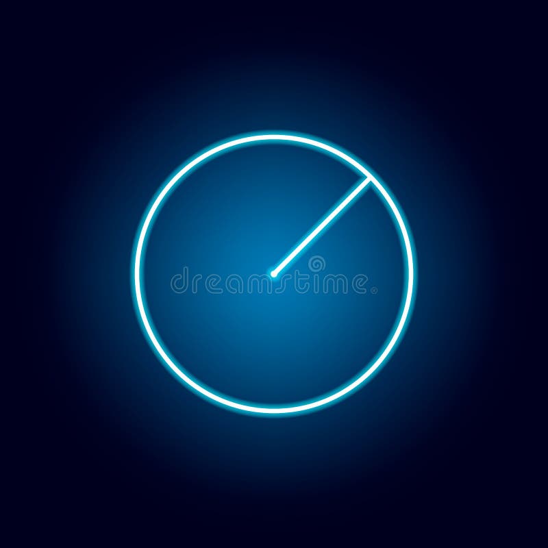 Radius of a Circle Icon in Neon Style. Geometric Figure Element for ...