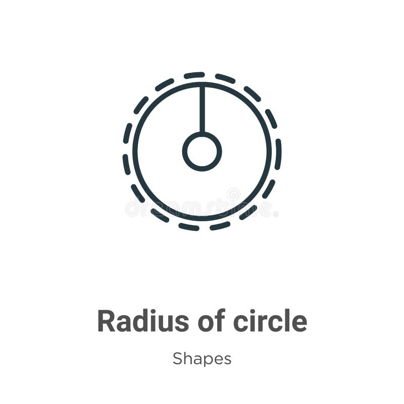 Radius of Circle Icon in Different Style Vector Illustration. Two ...