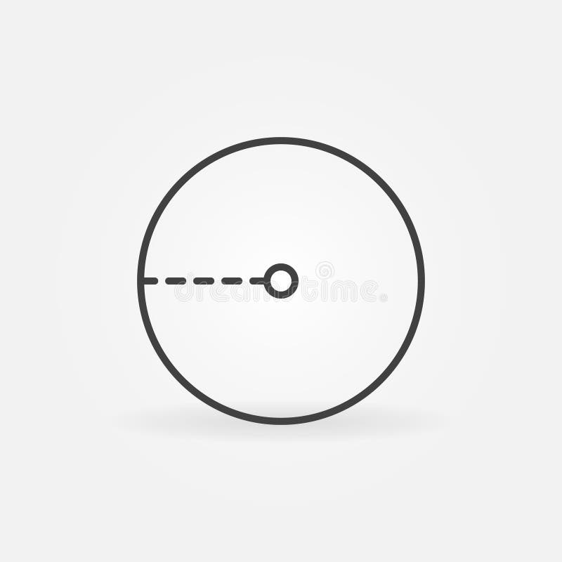 Radius of a Circle Vector Concept Linear Icon or Sign Stock ...