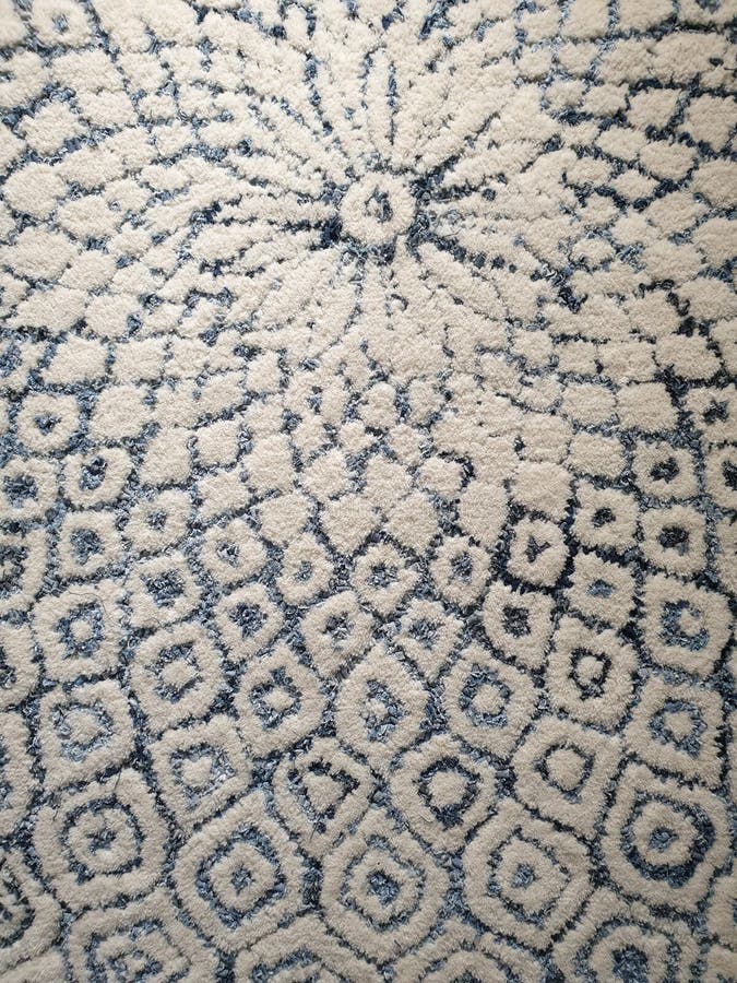 Radius Patterned Rug, Blue and White, Soft Touch Stock Photo - Image of ...