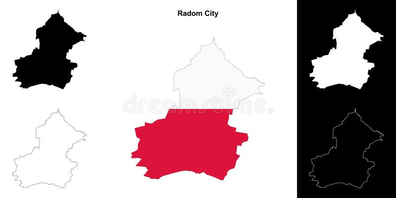 Radom City outline map stock vector. Illustration of template - 356923132
