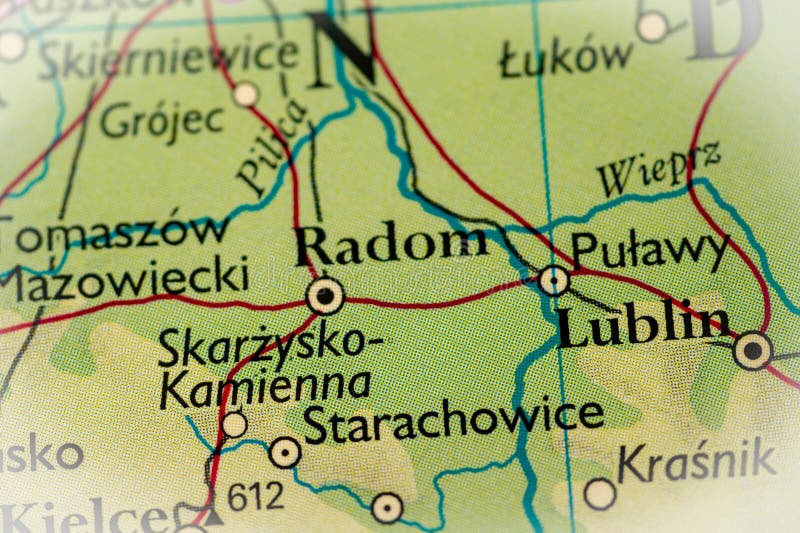 Radom, Poland Highlighted on a World Map Stock Image - Image of atlas ...