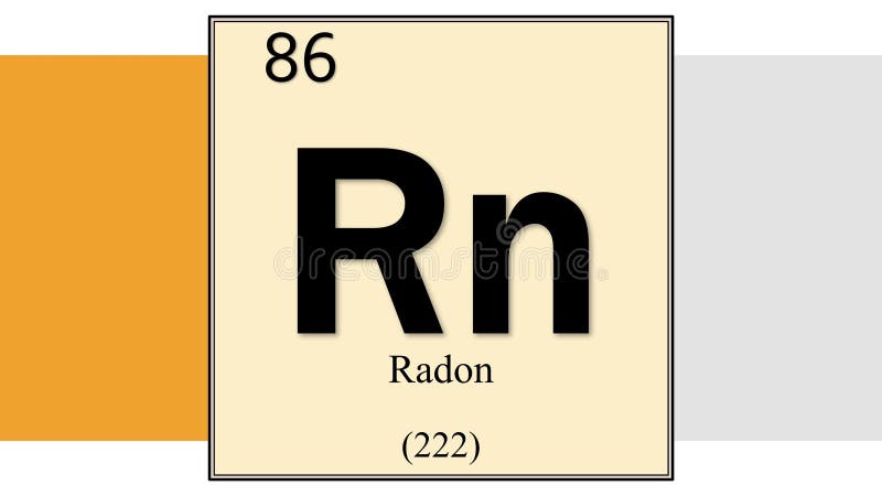 Radon Chemical Element Symbol on Orange Gray Colored Solid Background ...