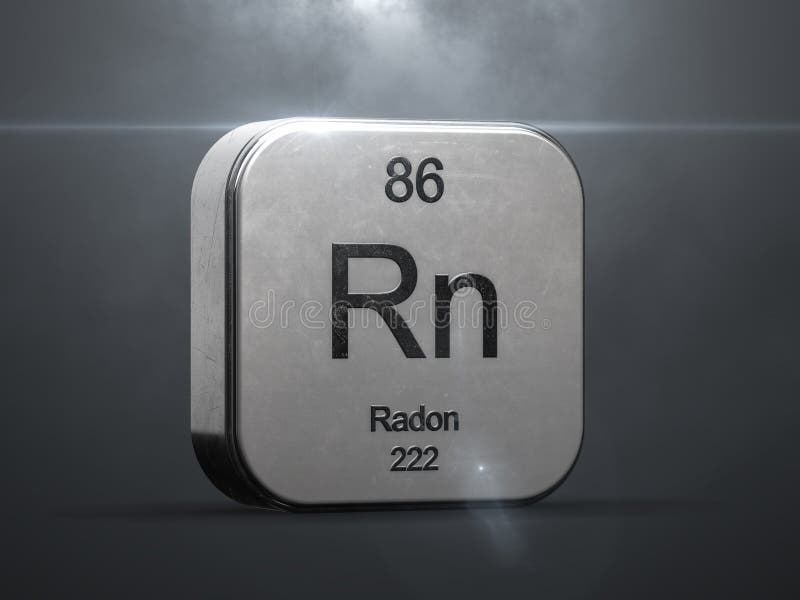 Radon As Element 86 of the Periodic Table 3D Illustration on Grey ...
