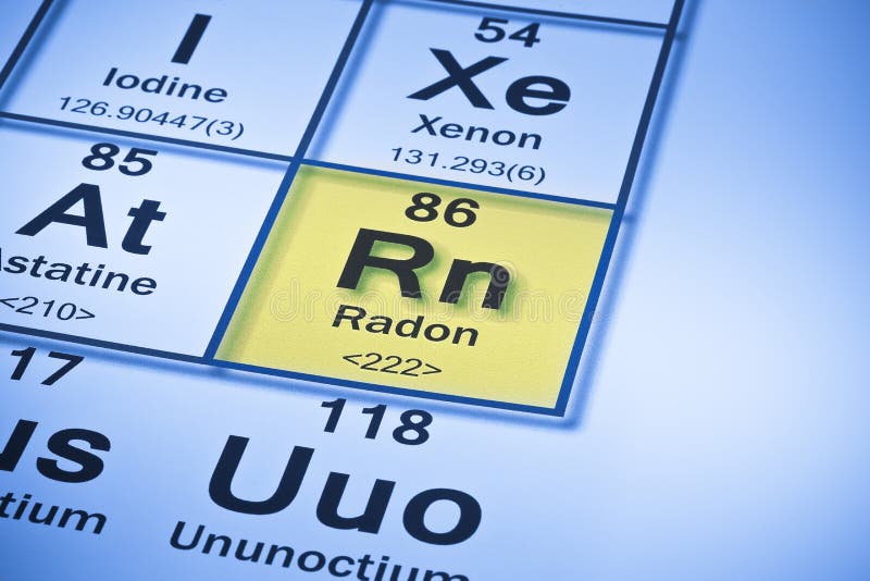 Radon Gas Periodic Table Concept with the Mendeleev Periodic Tab Stock ...