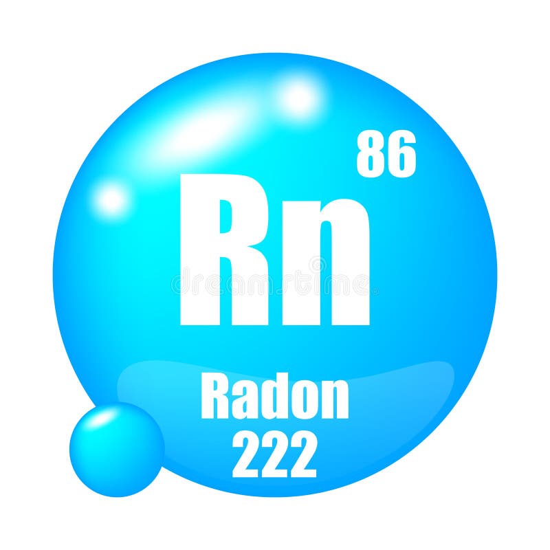 Radon Icon. Rn Chemical Element. Atomic Number 86. Mass 222. Blue ...
