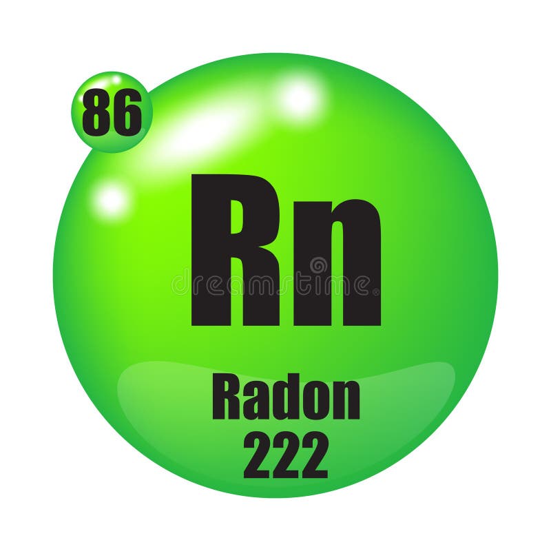 Radon Icon. Rn Chemical Element. Atomic Number 86. Mass 222. Green ...