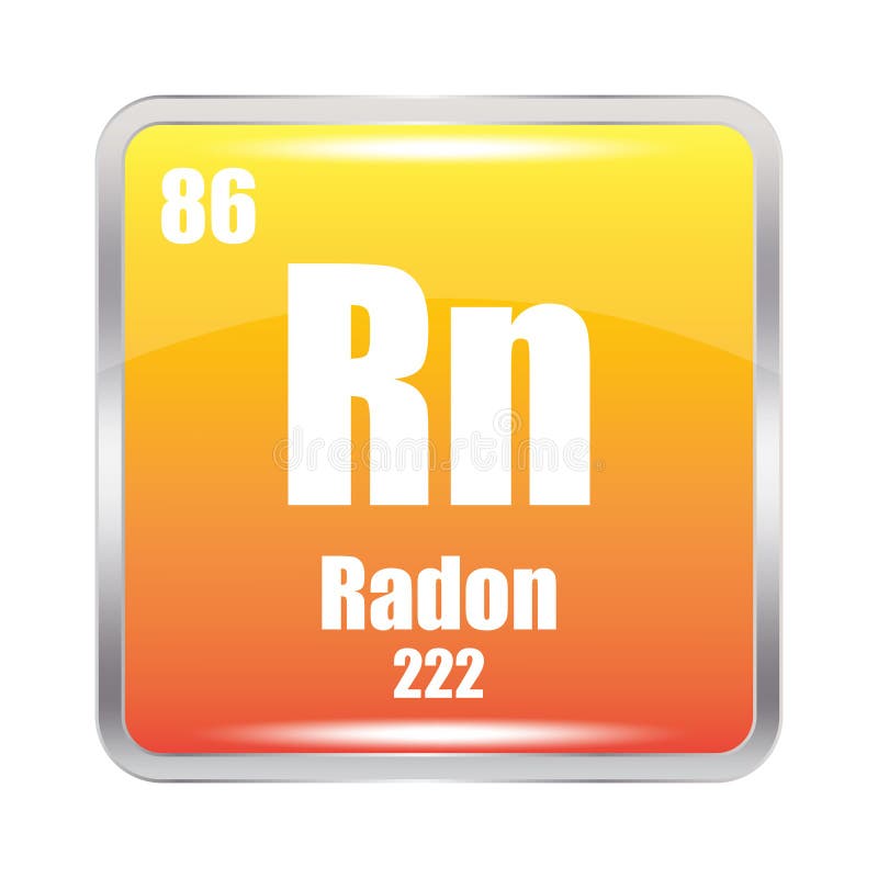 Radon Icon. Rn Chemical Element. Atomic Number 86. Mass 222. Yellow ...