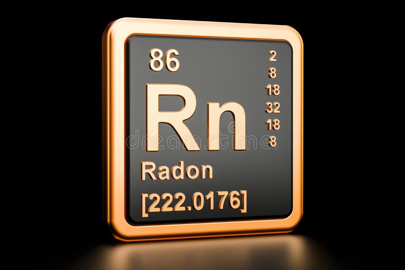 Radon As Element 86 of the Periodic Table 3D Illustration on Silver ...