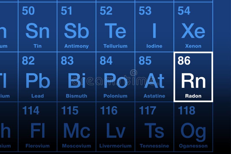 Radon on Periodic Table of the Elements, Radioactive Noble Gas with ...