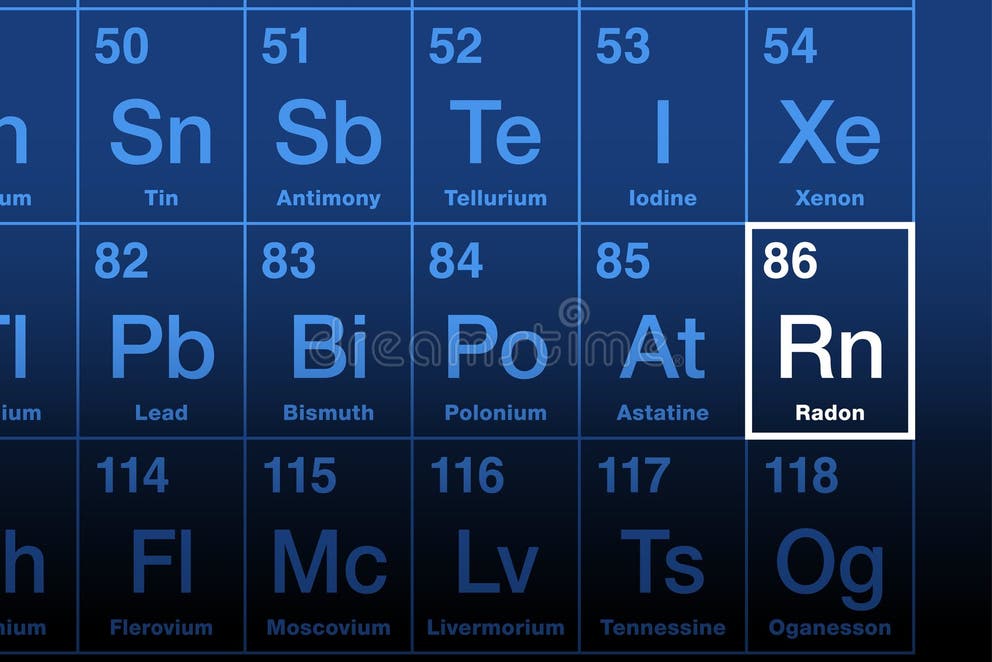 Radon on Periodic Table of the Elements, Radioactive Noble Gas with ...