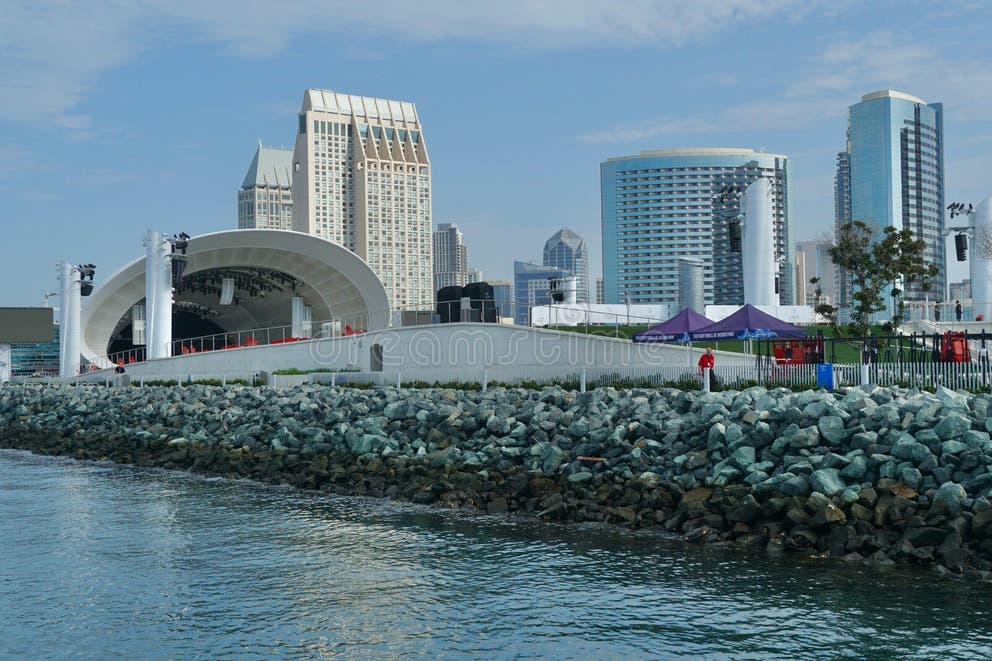 Rady Shell and San Diego Skyline Stock Photo - Image of harbor, skyline ...