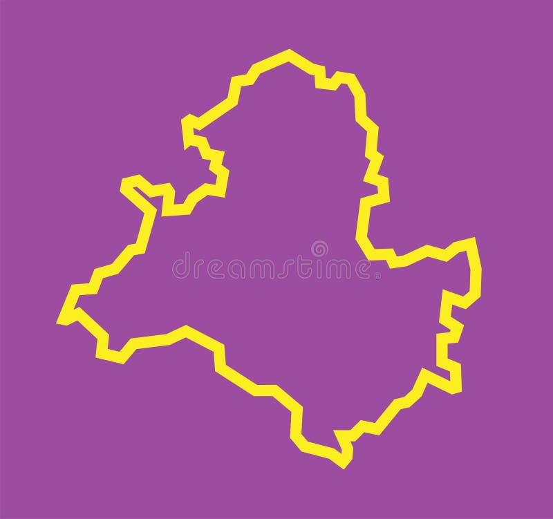 Rae Bareli District Vector Map with Yellow Outline Stock Vector ...