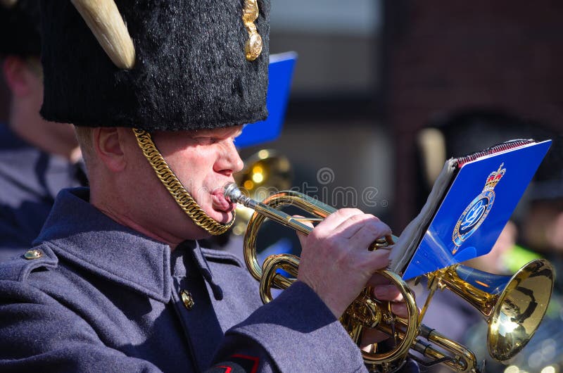 RAF Bandsman Playing Cornet Editorial Photo - Image of royal, uniform ...