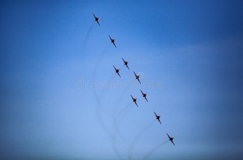 Raf Red Arrow at airshow editorial stock image. Image of blue - 161313574