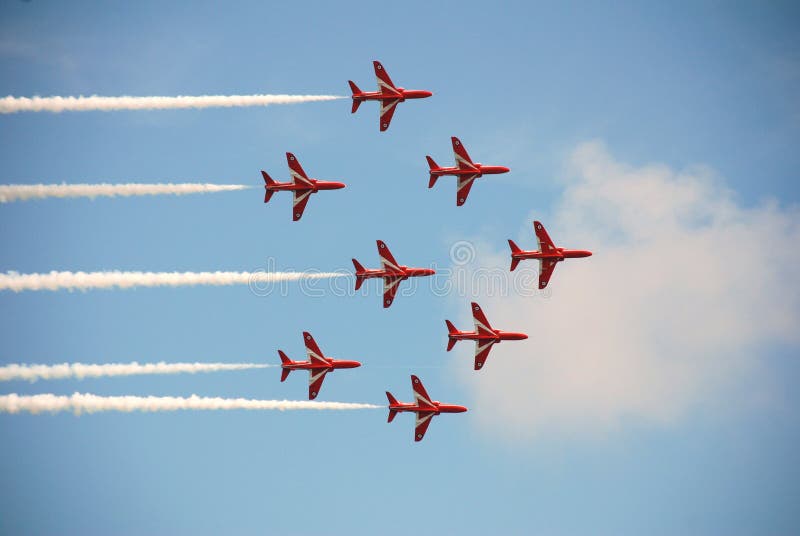 Formation Flight Red Arrows Stock Image - Image of wing, airforce: 337425