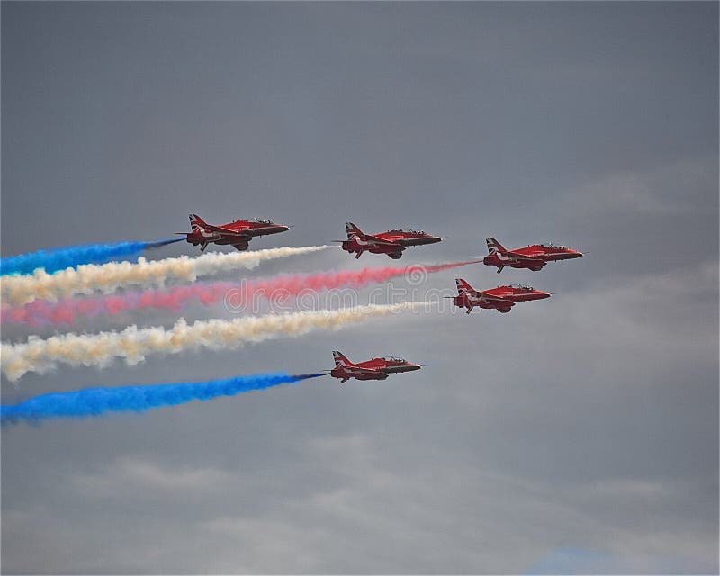RAF Red Arrows stock photo. Image of display, famous - 97694556