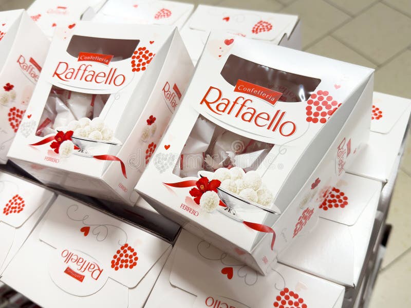 Raffaello Confectionery Boxes Stacked in Store Display Editorial Stock ...
