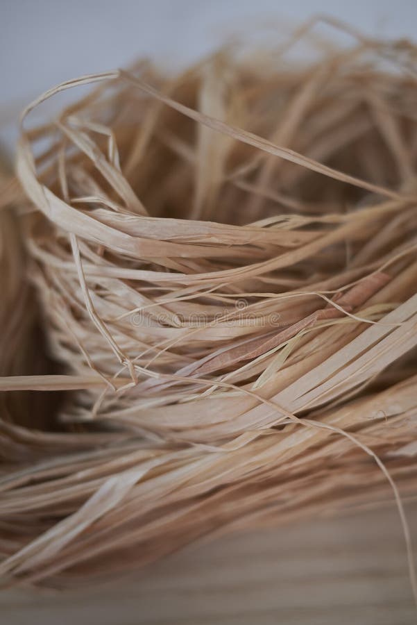 Raffia Ball Close Up on a Table Stock Photo - Image of twisted, texture ...