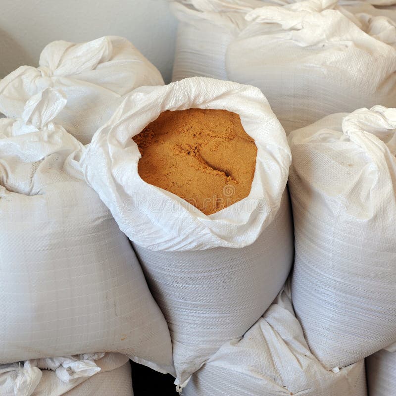 Raffia Sacks Filled with Sand. Square Format Image Stock Photo - Image ...