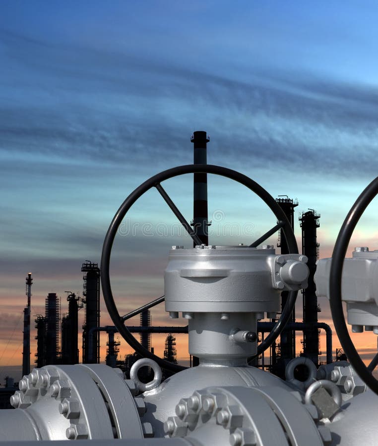 Raffinerie photo stock. Image du essence, industriel, tuyau - 6611584