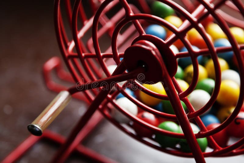 Raffle Game with Different Colored Balls Seen from the Side Stock Photo ...