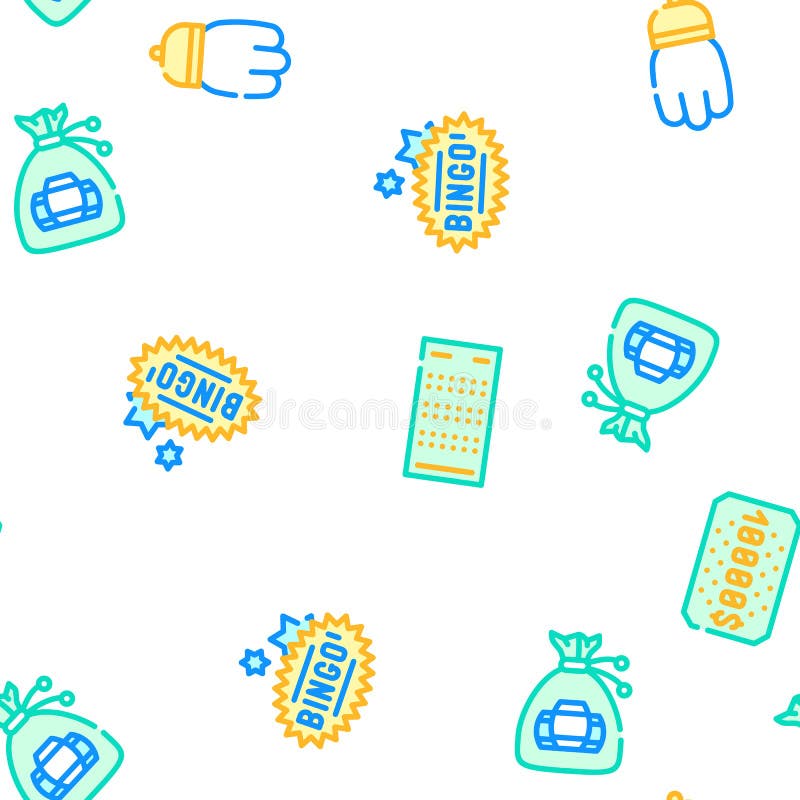 Raffle Lottery Game Collection Icons Set Vector Stock Vector ...