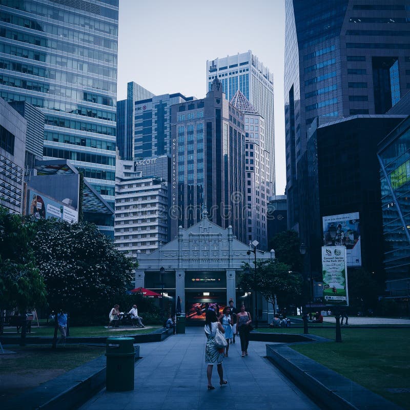 Raffles Place editorial photo. Image of place, city, singapore - 67723301