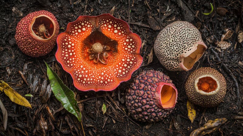 Rafflesia Blooms on Forest Floor Stock Photo - Image of rafflesia ...