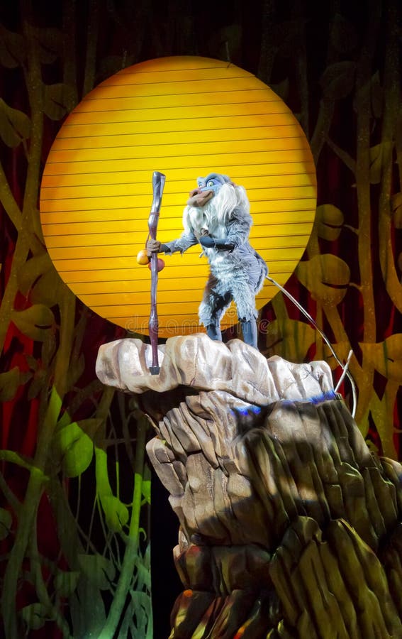 Rafiki the Lion King Baboon at Disneyland Hong Kong Editorial Stock ...