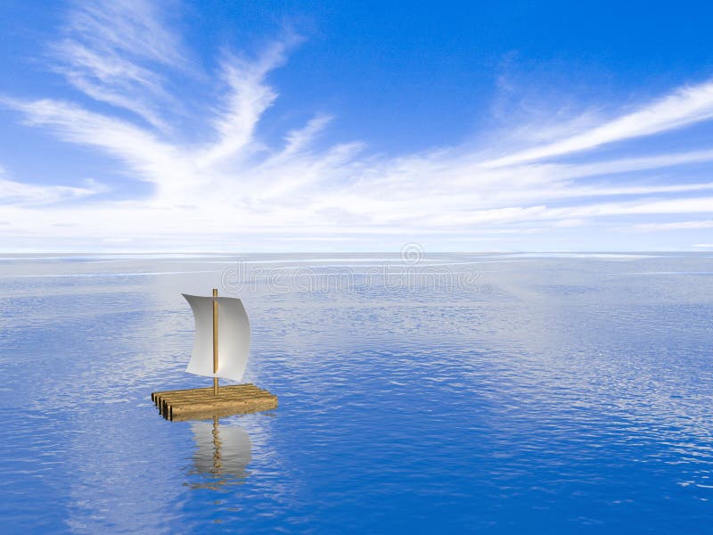 Raft stock illustration. Illustration of pirat, transport - 6157424