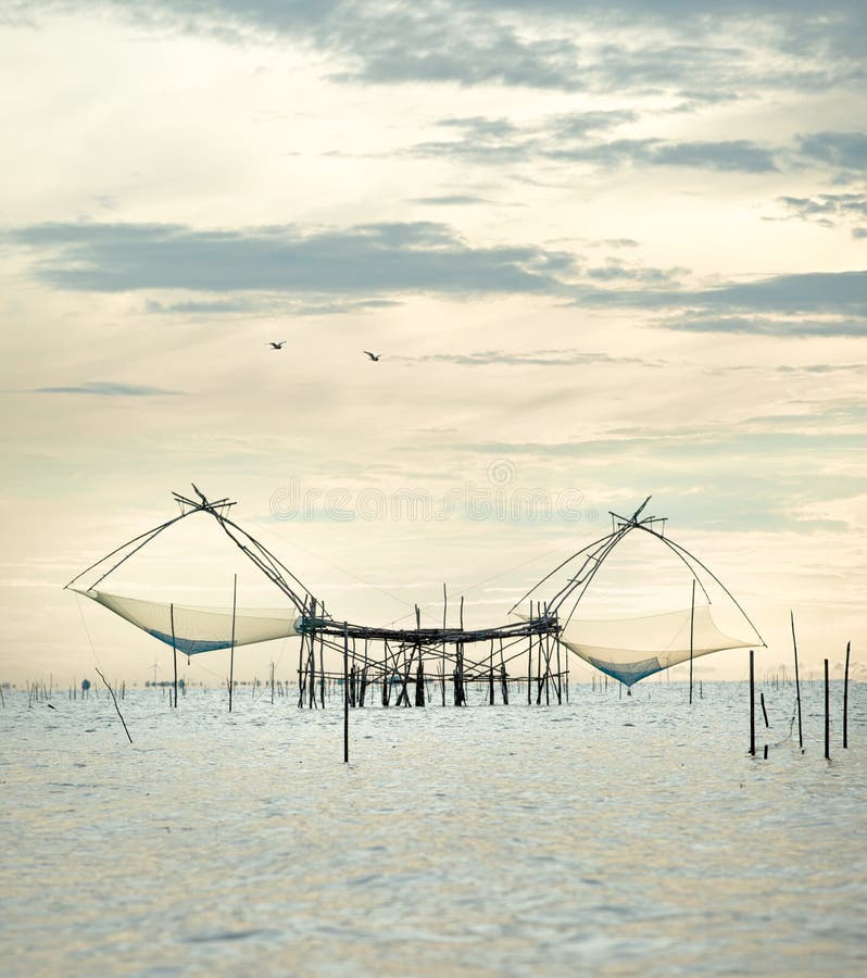 Raft Dip Net Tool for Catch Fish Stock Image - Image of southeast ...