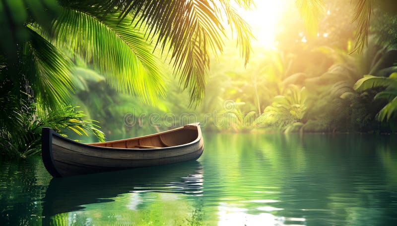 A Raft Floating Down a Wild Jungle River Stock Photo - Image of outdoor ...