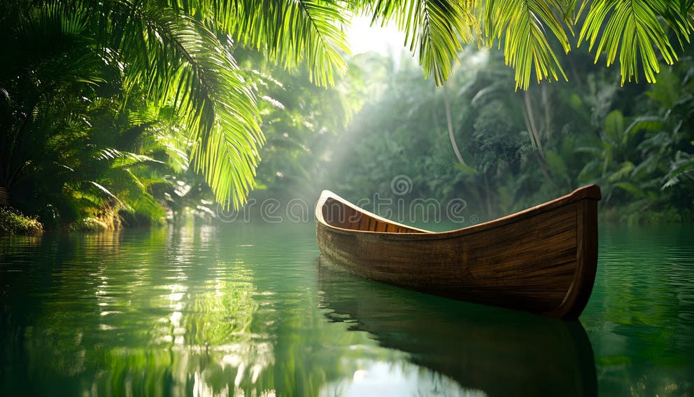 A Raft Floating Down a Wild Jungle River Stock Photo - Image of current ...