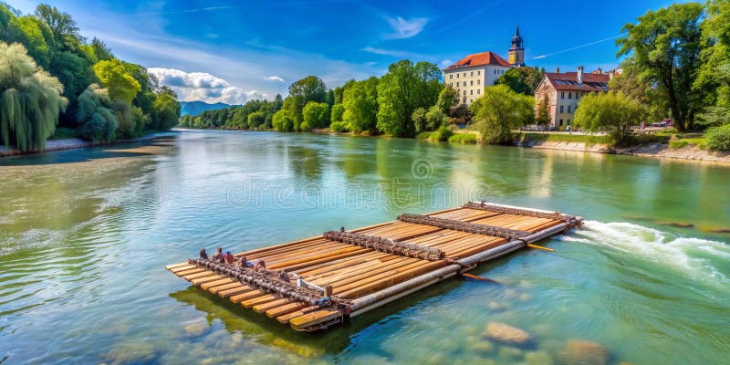 A Raft on the Isar River in Munich AI-Generated Content Stock ...